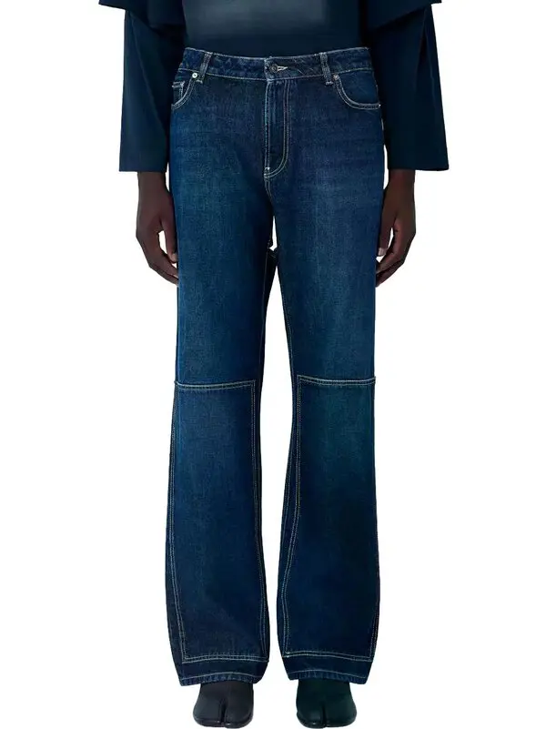 Jean Paul Gaultier Cut-out Cotton Jeans - Blue