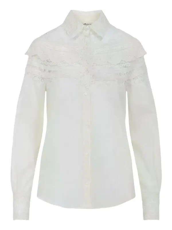 Ermanno Scervino Lace-detail Buttoned Shirt - White