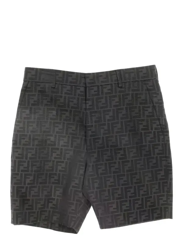 Fendi Zucca-print Shorts - Grey