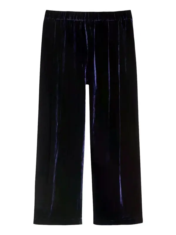 Eileen Fisher Elasticated Velvet-effect Trousers - Blue