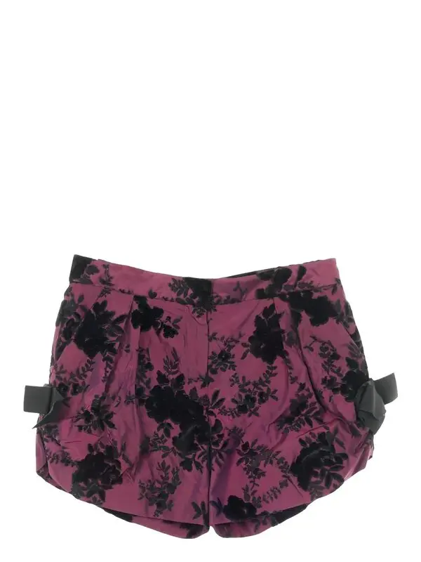 Dior 2010s Ribbon Floral Shorts - Purple