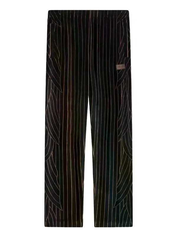 Kenzo Leaf Stripe Velvet Track Trousers - Black
