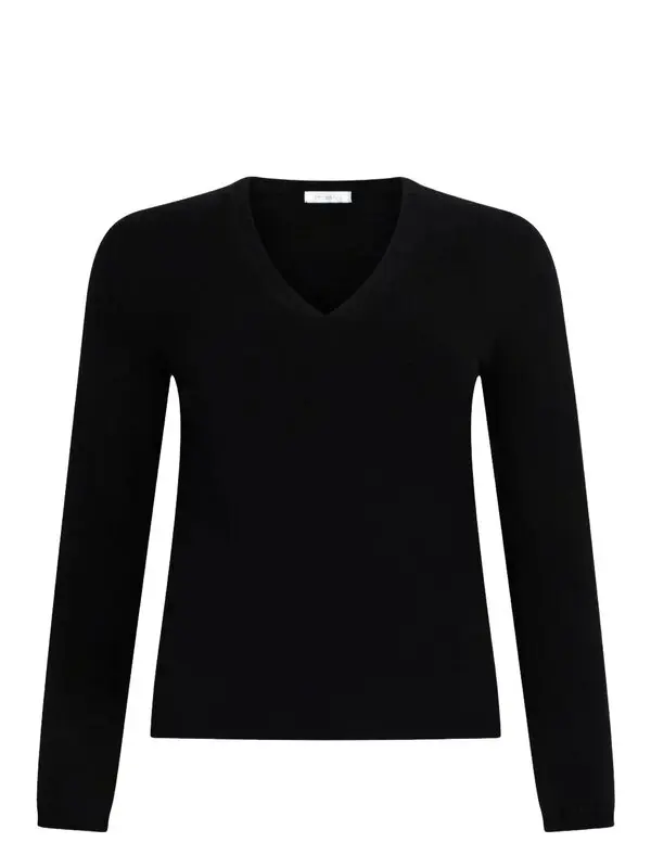 Malo V-neck Fine Knit Sweater - Black