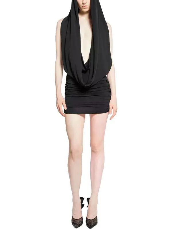 Magda Butrym Draped Mini Dress - Black