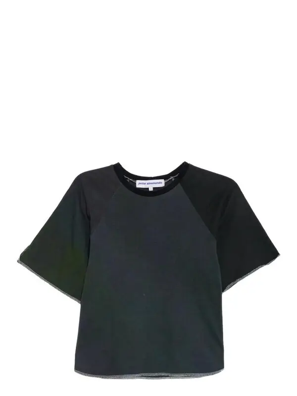 STAIN SHADE Contrast Trim T-shirt - Black