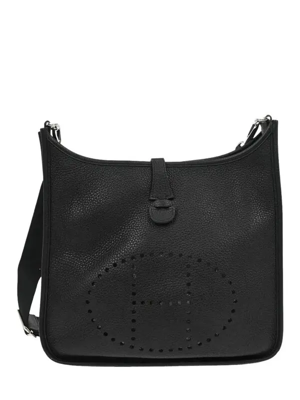 Hermès 2017 Perforated Leather Shoulder Bag - Black