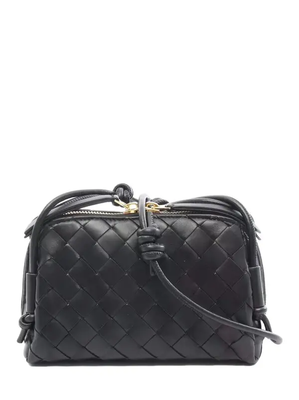 Bottega Veneta Intrecciato Leather Shoulder Bag - Black