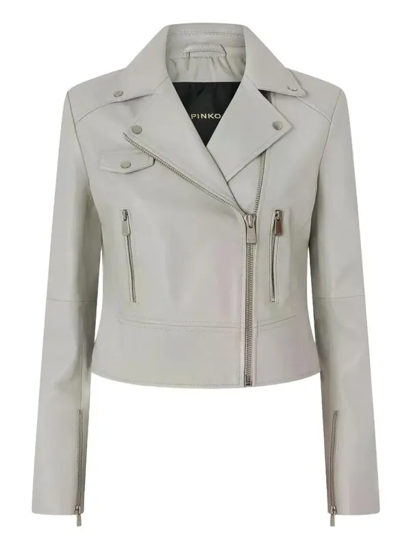 Pinko Leather Jacket - Grey