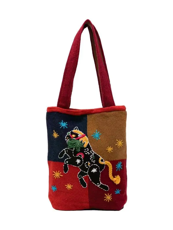 YANYAN Embroidered Tote Bag - Red