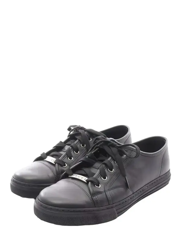 Gucci Lace-up Leather Sneakers - Black