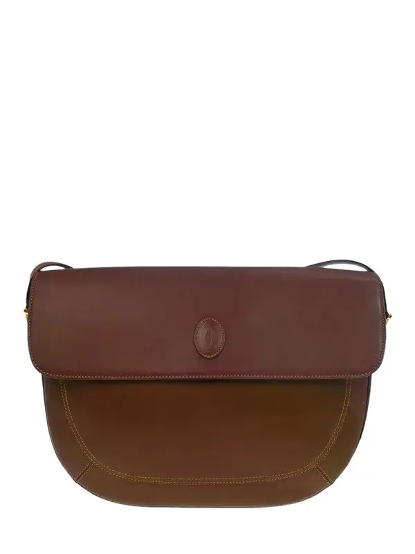 CARTIER 1990-2000s Leather Flap Shoulder Bag - Brown