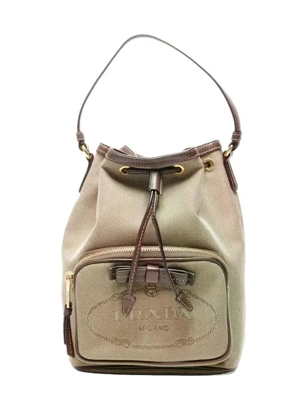 Prada 2010s Jacquard Logo Bag - Neutrals