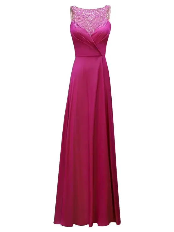GEMY MAALOUF Beaded Halterneck Maxi Dress - Pink