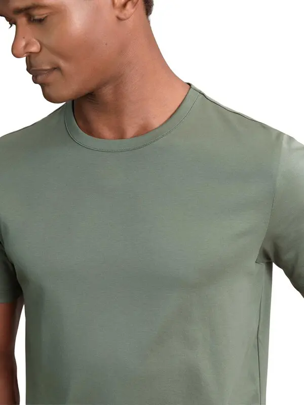 REISS Count Air-water Cotton Tailored-fit T-shirt - Kale Green