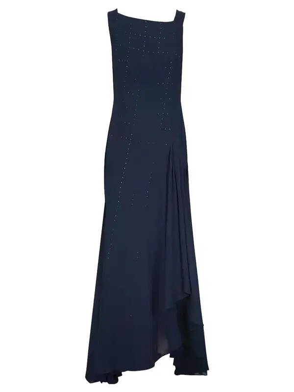 Akris Embellished Draped Maxi Dress - Blue