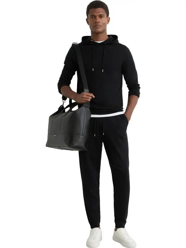 REISS Billings Merino Wool-blend Cuffed Joggers - Black