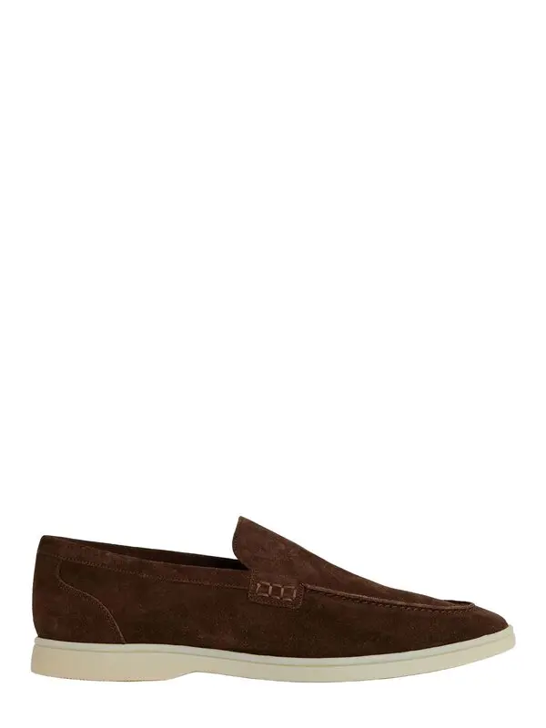 REISS Kason Suede Slip-on Loafers - Brown