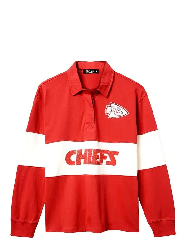 Junk Food Clothing Nfl Kansas City Chiefs Rugby Long Sleeve Sweater - Licorice