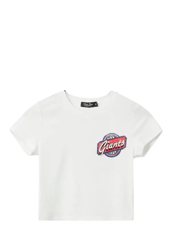 Junk Food Clothing Nfl New York Giants Cheers Baby Tee - Vintage White