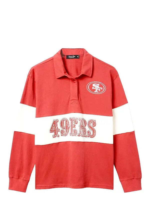 Junk Food Clothing Nfl San Francisco 49ers Rugby Long Sleeve Sweater - Licorice