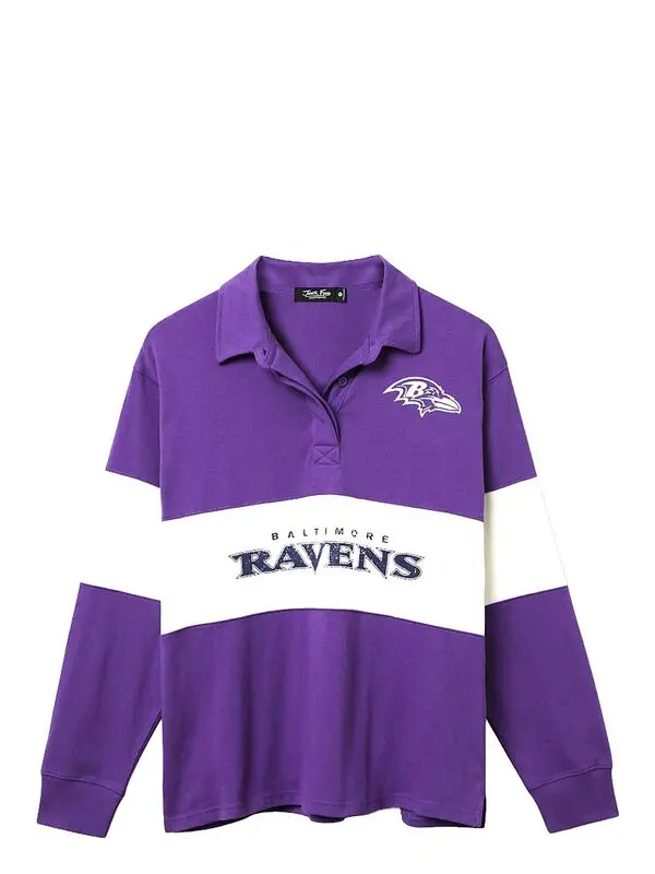 Junk Food Clothing Nfl Baltimore Ravens Rugby Long Sleeve Sweater - Purple
