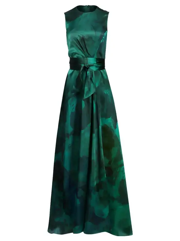 Kiton Tie Waist Maxi Dress - Green
