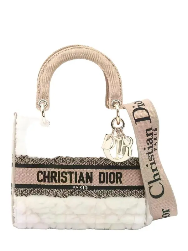 Dior 2010s Medium Lady D-lite Handbag - White