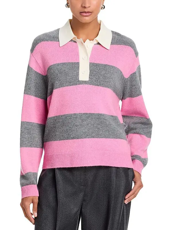 Essentiel Antwerp Striped Polo Sweater - Pinky Sugar