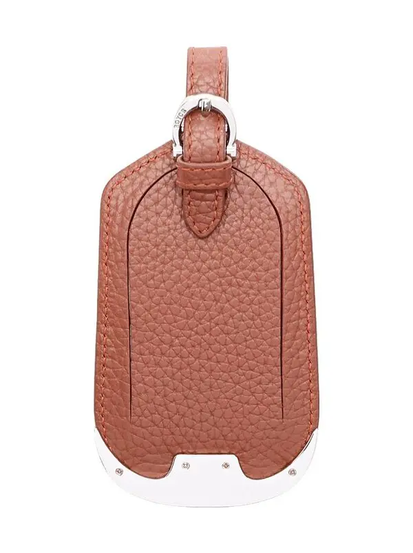 ROYCE NEW YORK Leather Luggage Tag - Tan Pebble