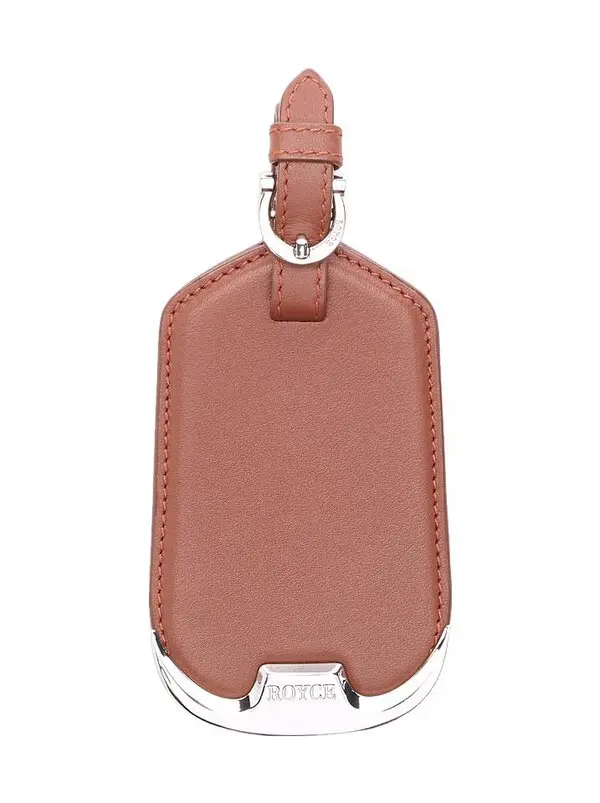 ROYCE NEW YORK Leather Luggage Tag - Tan