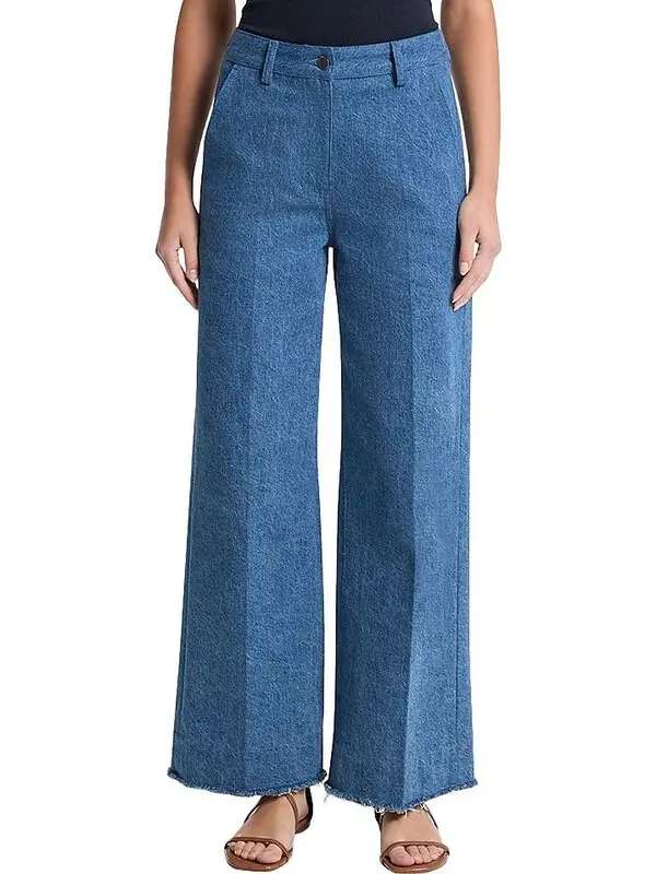 Michael Kors Frayed Hem Denim Pants - Indigo