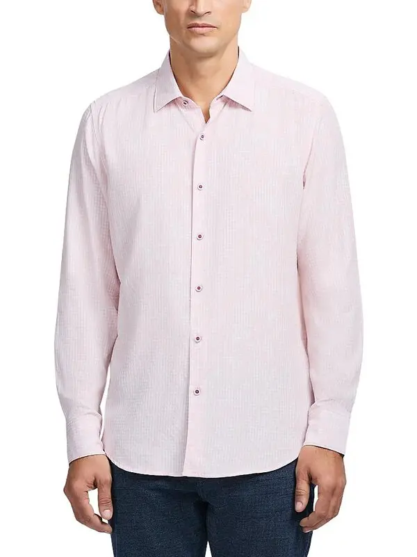 Robert Graham Angola Long Sleeve Silky Shirt - Pink