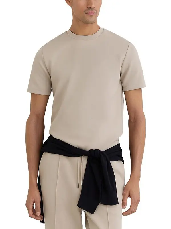 REISS Bradley Interlock Tee - Stone