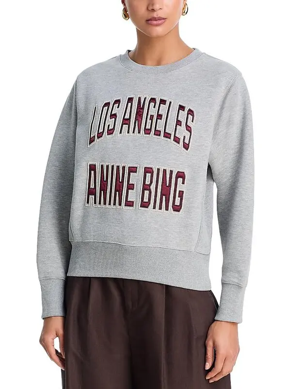 ANINE BING Harry Shrunken Sweatshirt - Grey Melange