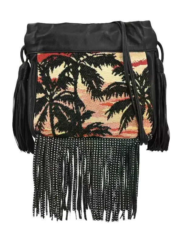 Saint Laurent Helena Fringed Bucket Bag - Black