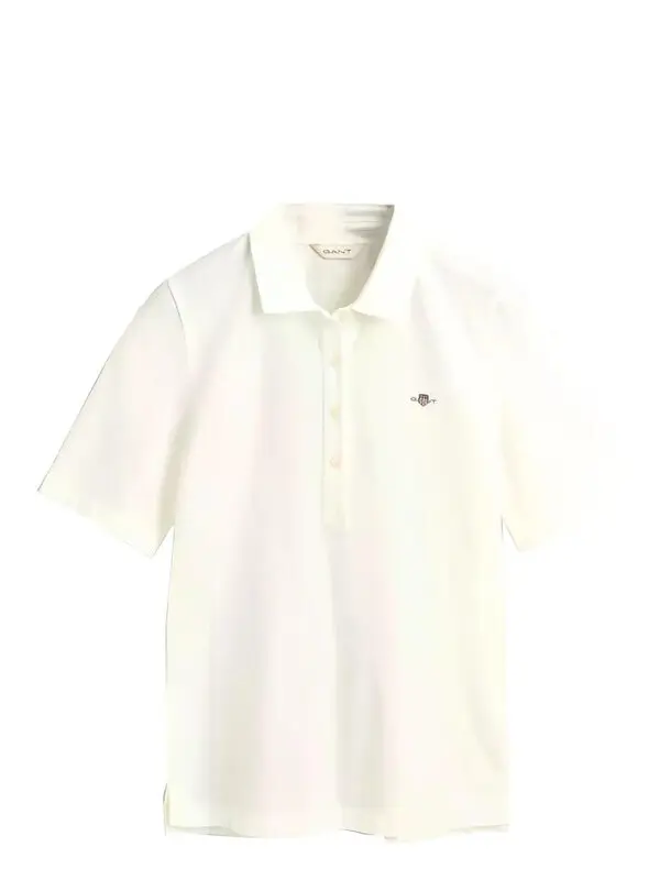 Gant Short-sleeve Embroidered Polo Shirt - White