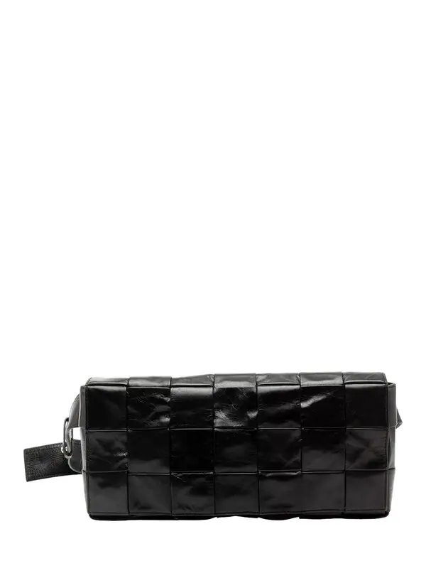 Bottega Veneta 2012-2025 Stretch Paper Calfskin Intrecciato Cassette Belt Bag - Black