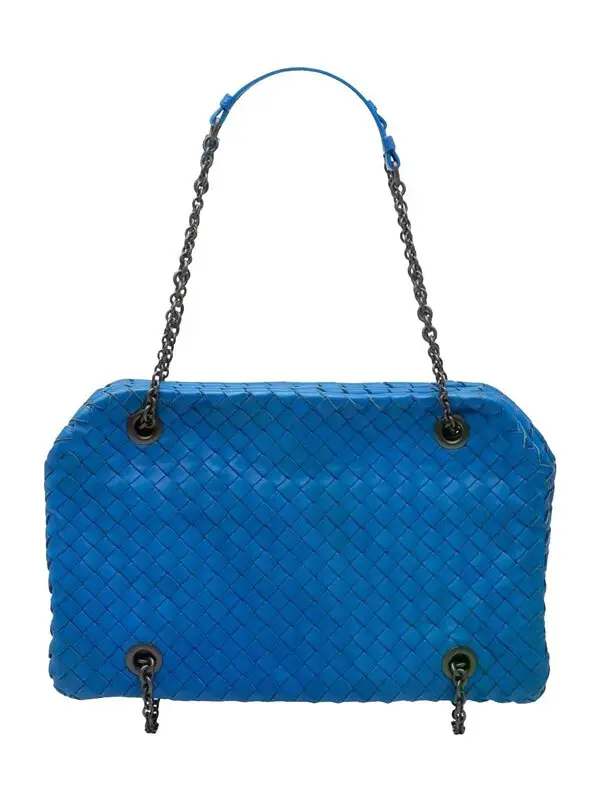 Bottega Veneta Nappa Intrecciato Duo Shoulder Bag - Blue