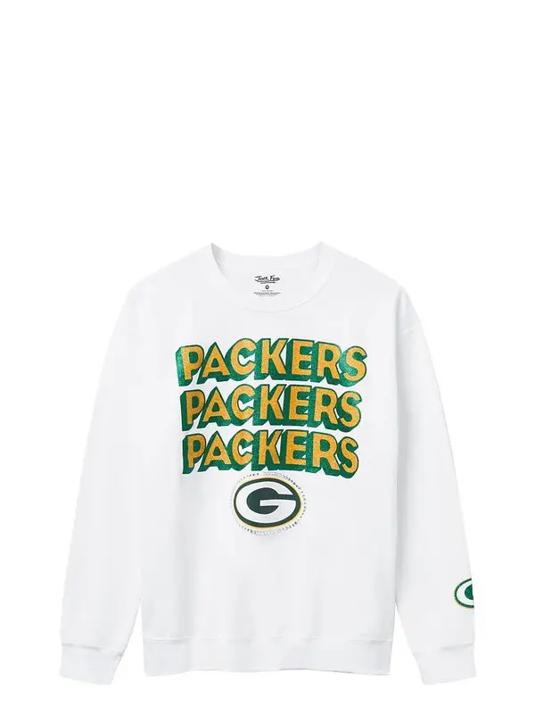 Junk Food Clothing Nfl Green Bay Packers Fleece Crewneck - White
