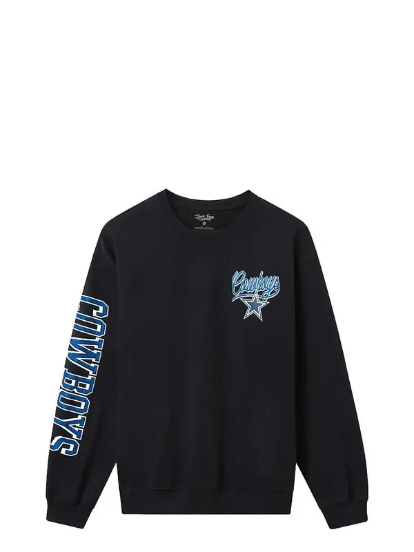 Junk Food Clothing Nfl Dallas Cowboys Glitter Fleece Crewneck - Black