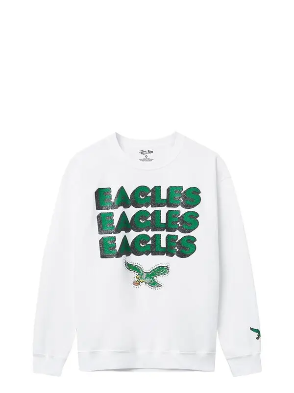 Junk Food Clothing Nfl Philadelphia Eagles Fleece Crewneck - White