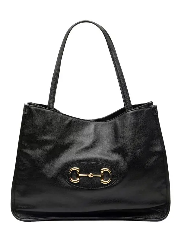 Gucci 2000-2015 Leather Horsebit 1955 Tote Bag - Black