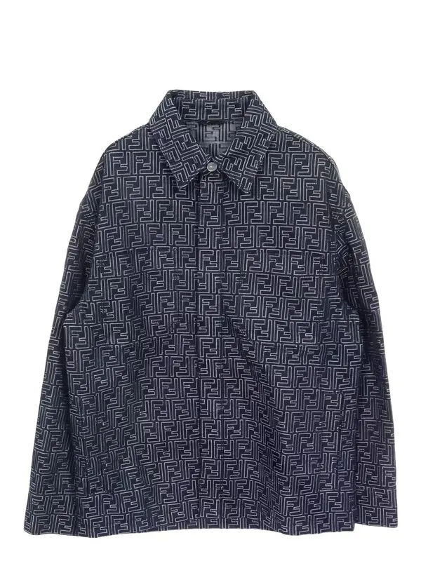 Fendi Jacquard Denim Jacket - Blue