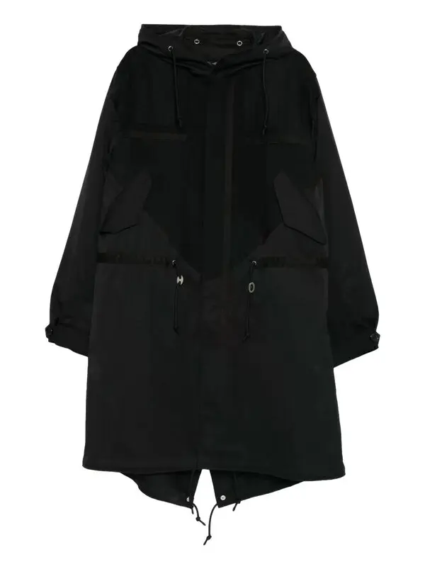 UNDERCOVERISM Drawstring Hooded Coat - Black