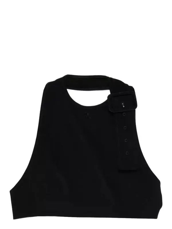 COURREGES Buckle Detail Crop Top - Black