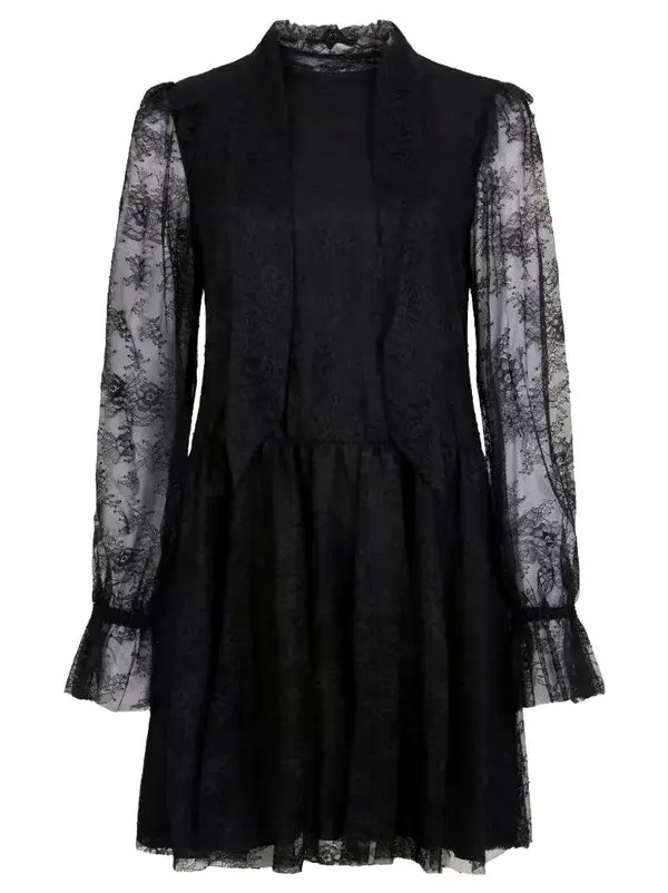Philosophy Di Lorenzo Serafini Lace Long-sleeve Dress - Black