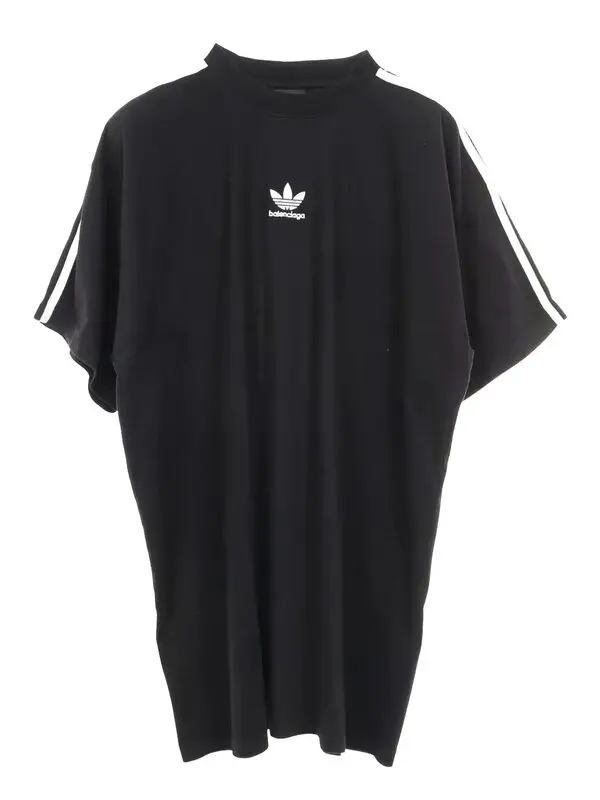 Balenciaga X Adidas 2010s Logo Print Stripe T-shirt - Black