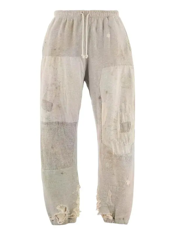 SAINT MXXXXXX Patchwork Drawstring Trousers - Grey