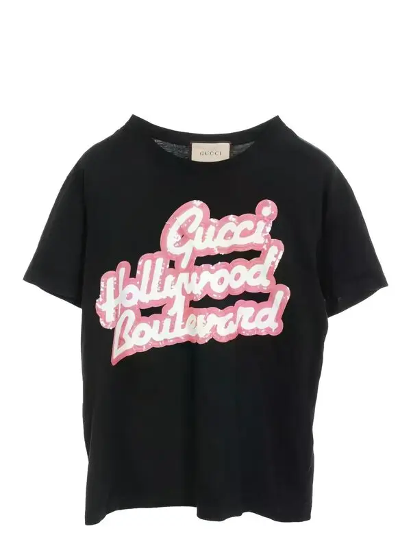 Gucci 2010s Hollywood Boulevard Sequinned T-shirt - Black
