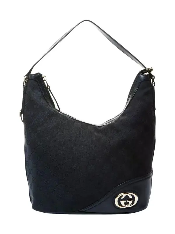 Gucci Gg-motif Shoulder Bag - Black
